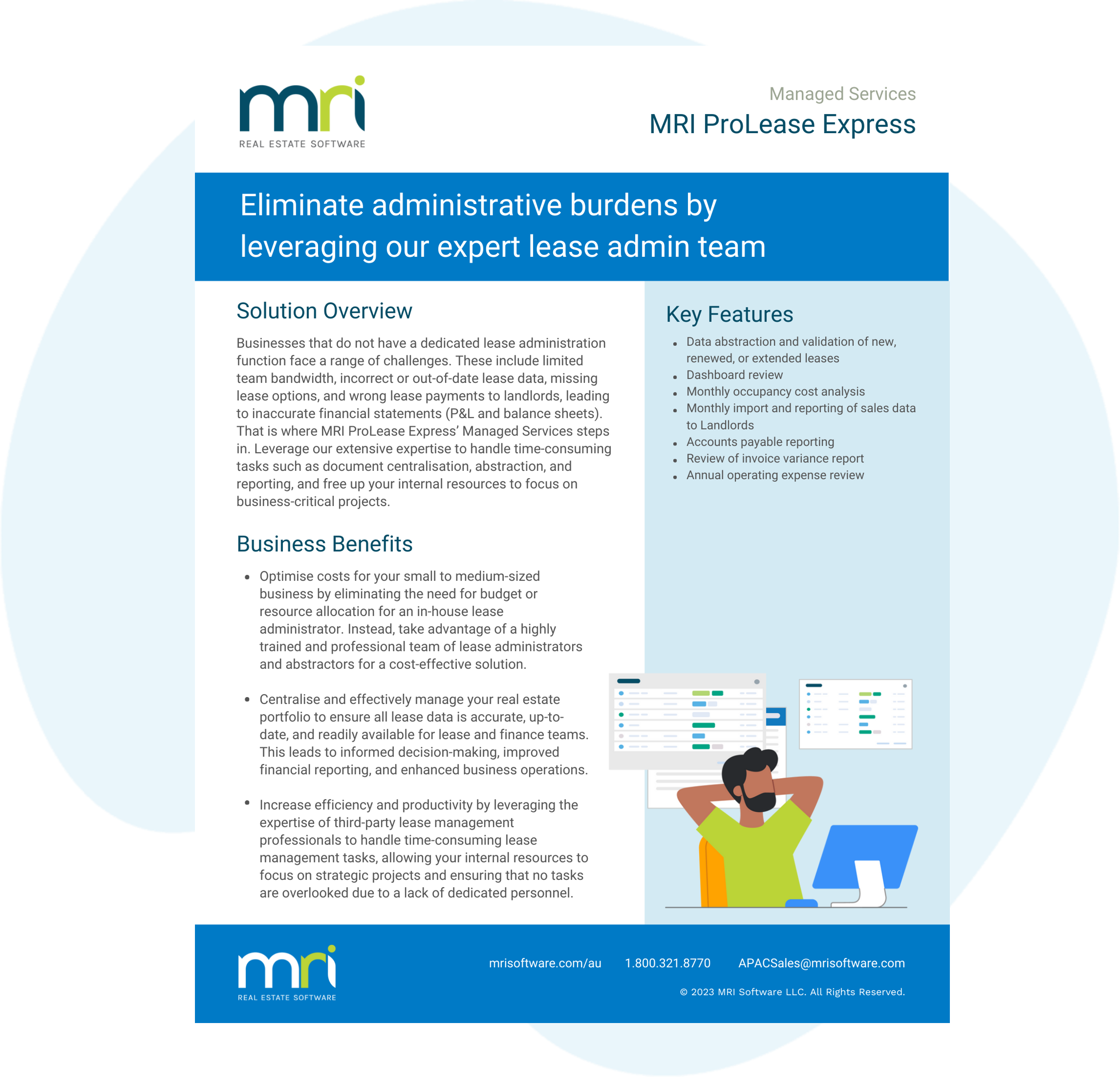 MRI ProLease Express Managed Services Data Sheet | MRI Software | AU