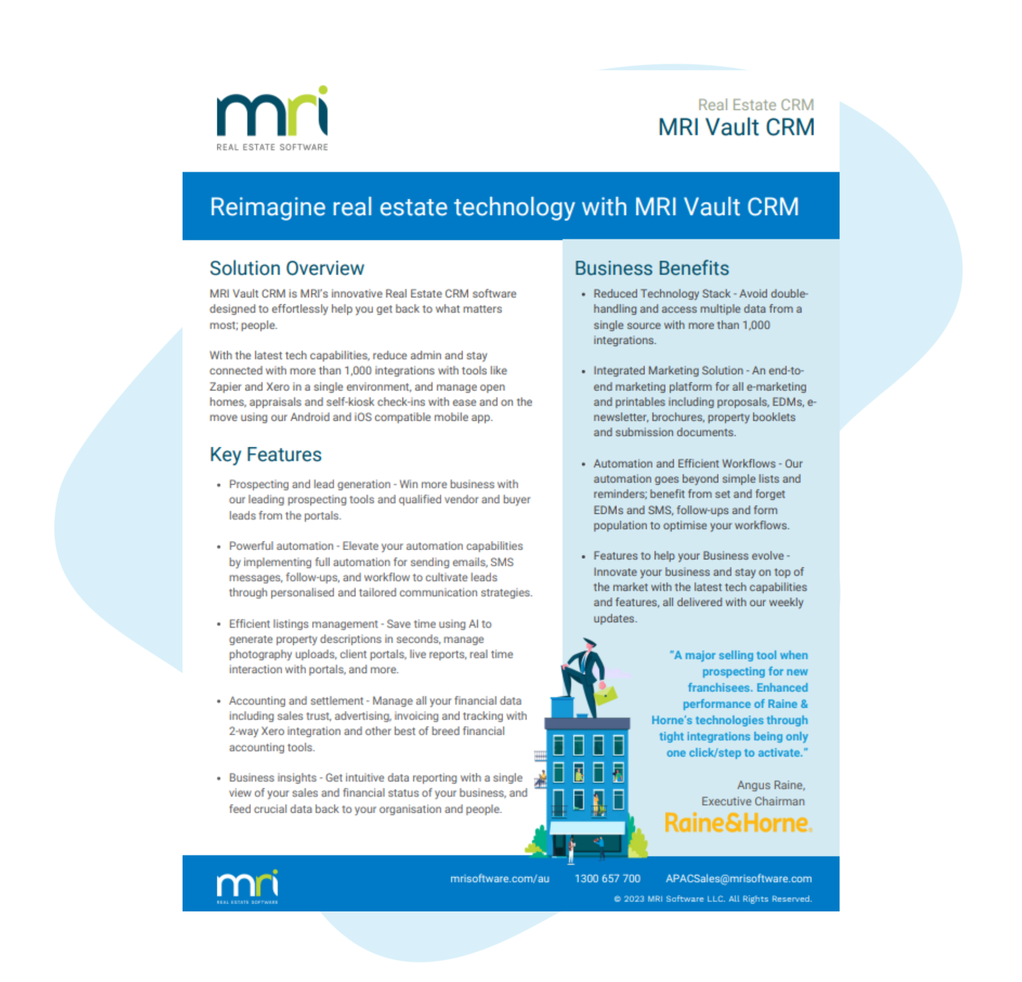 MRI Vault CRM, software that puts people first – Download data sheet now - MRI Software | AU