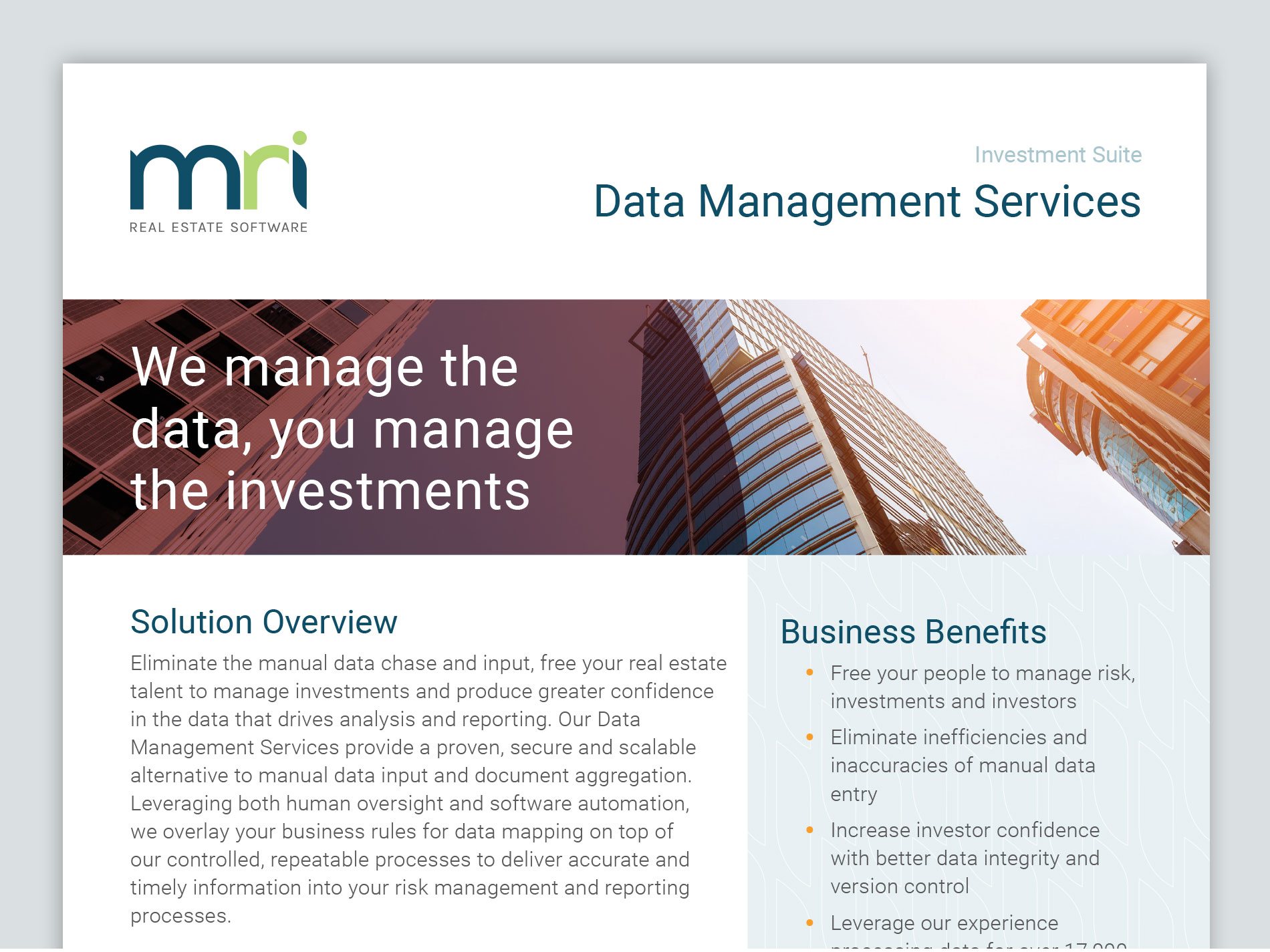 Data Management Services - MRI Software | UK