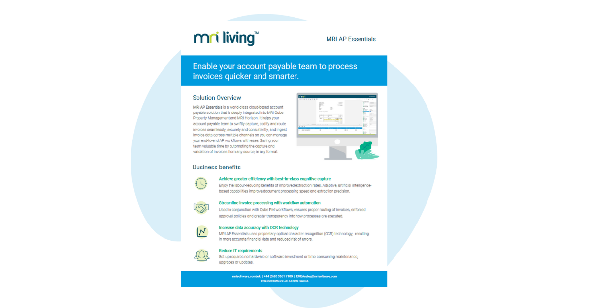 MRI AP Essentials Datasheet - MRI Software | UK