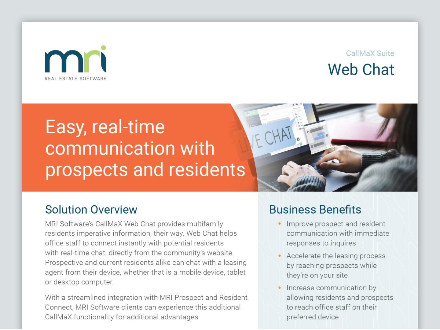 Callmax Web Chat - MRI Software