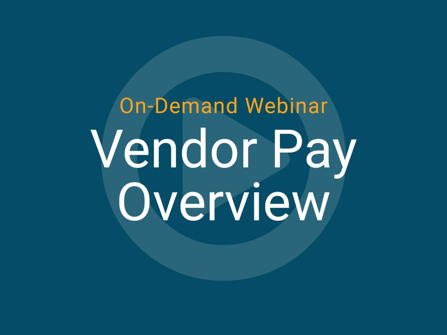 Demo: Vendor Pay - MRI Software