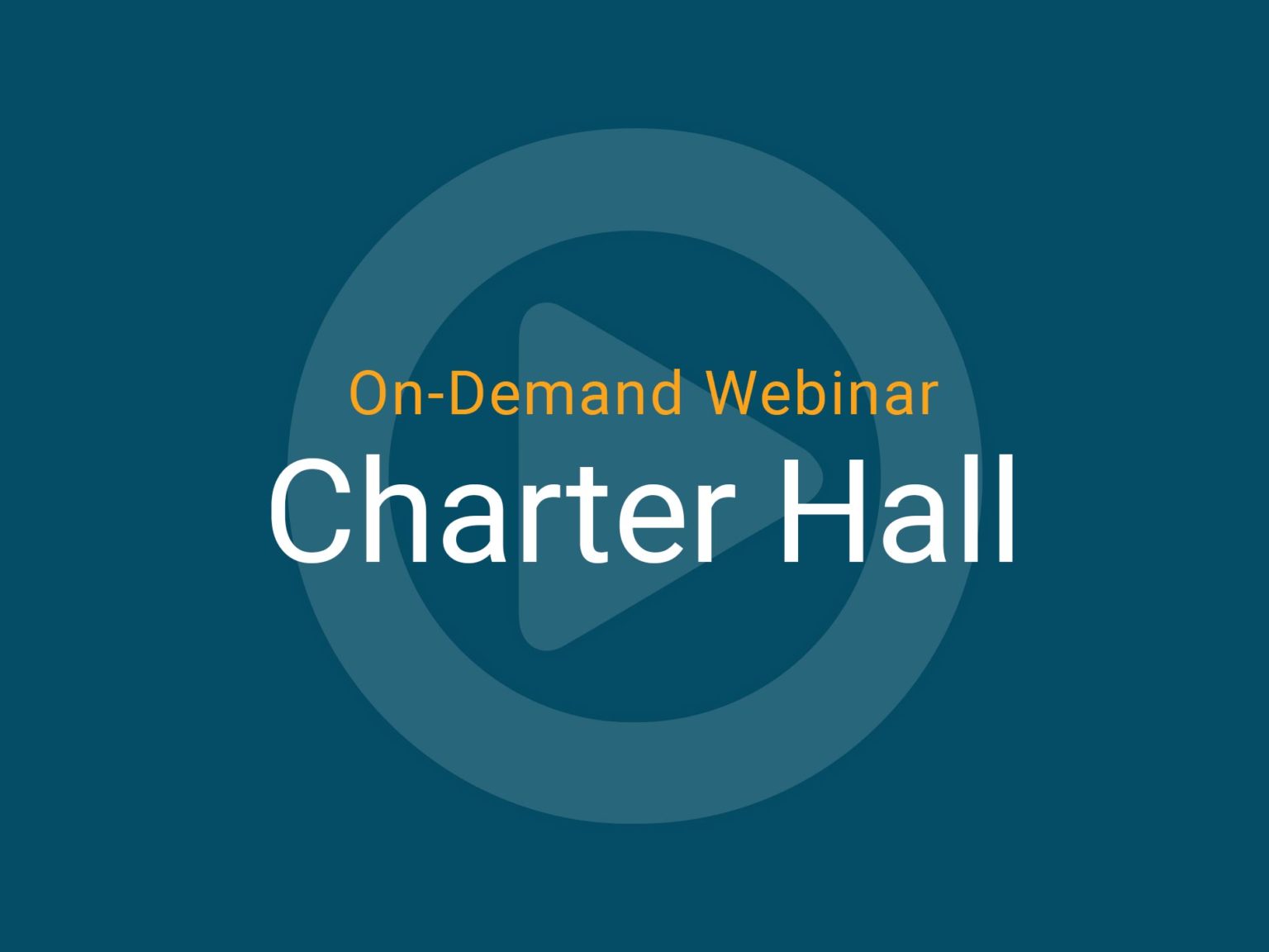 Charter Hall On-Demand Webinar - MRI Software