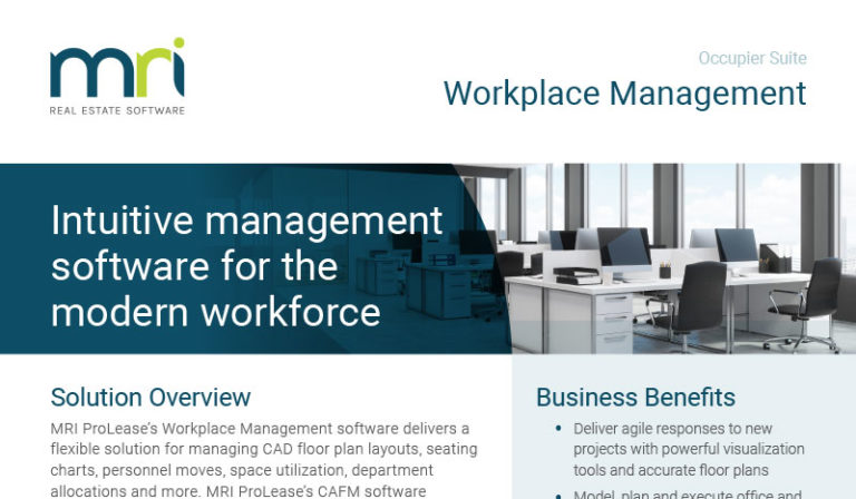 MRI ProLease Workplace Management - MRI Software