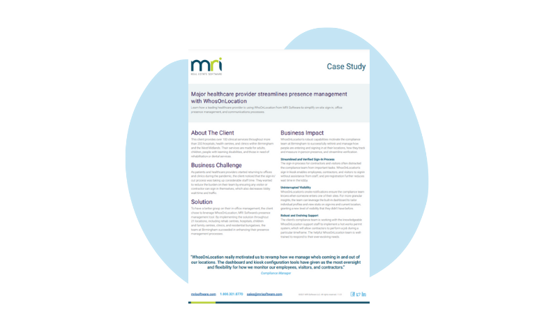 Major healthcare provider streamlines presence management || MRI Major healthcare provider streamlines presence management || MRI
