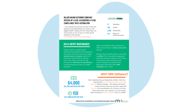 Major manufacturing company speeds up lease accounting & fasb ...